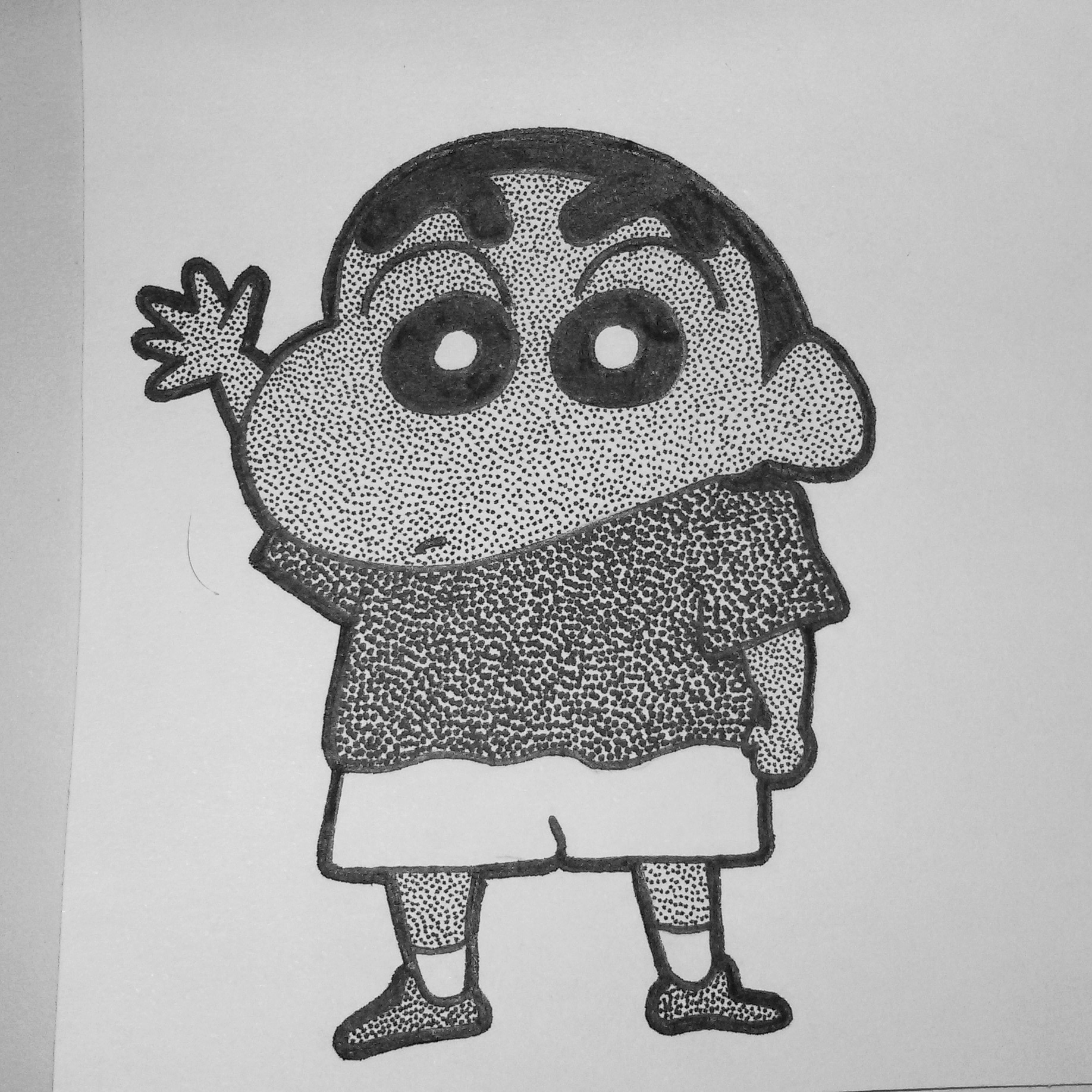 Cute Shinchan Sketch / How to draw shin chan, step by step, for kids, beginners,.tutorial of ...